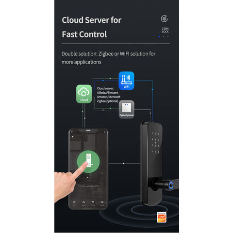 High Security Smart Tt Lock Control Fingerprint Code Card Key Function ...