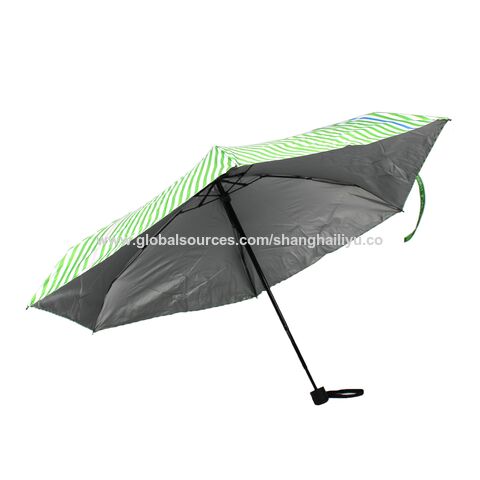 White Green Stripes Mini Vinyl Umbrella Adult Umbrella Folding Umbrella ...