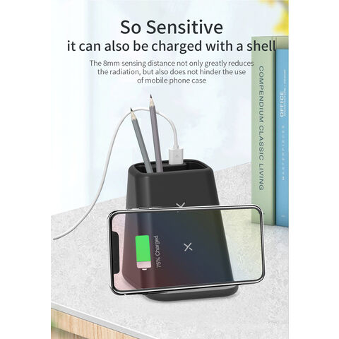 Promotional Electronic Gadgets Wireless Charger With Pen Holder Phone ...