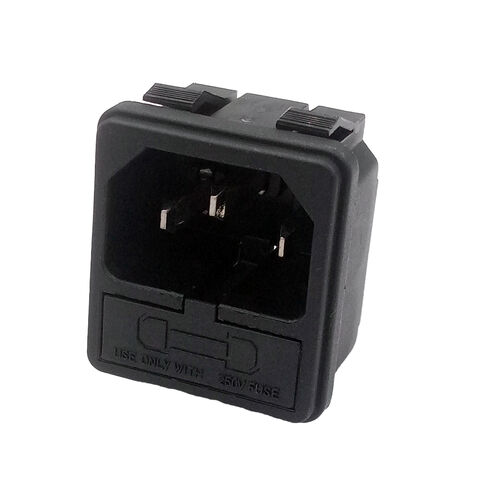 Ul 10a 250v Iec C14 Snap-in Socket With Single Fuse Connector Power ...