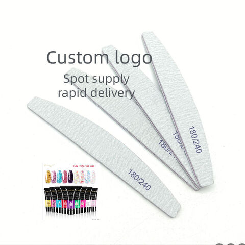 Professional 100 180 Grit Double Sided Emery Nail File Stick Sand Paper ...