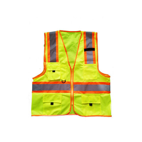 Reflective Vest With 4 Patch Pockets And Reflective Strips Across. Made ...