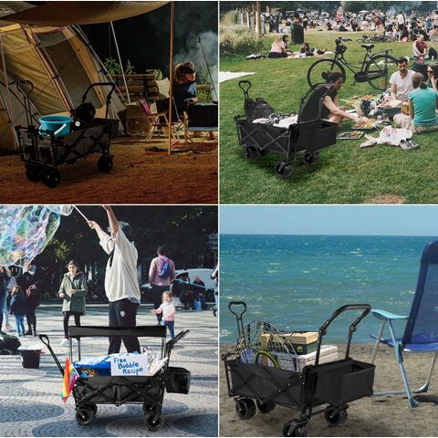 Outdoor Picnic Beach Camping Wagon Camping Cart Trolley Garden Trail ...