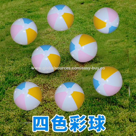 Beach Balls Inflatable Water Ball Pvc Thickened Four Color Beach Ball ...