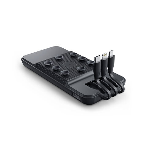 High Quality 10000mah Power Bank With Built-in 3 Cables Suction Cups ...