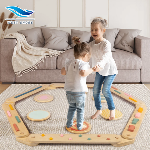 Wooden Balance Beam 6 Pcs Toddler Balance Boards Montessori Balance ...