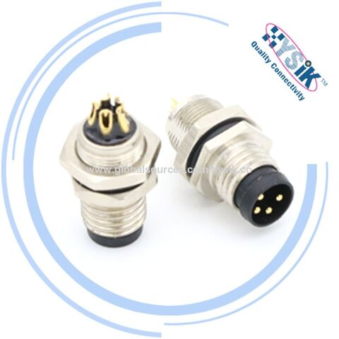 M8 Connector 4 Pin 5pin 8pin Angled Female Back Mount Type Socket ...