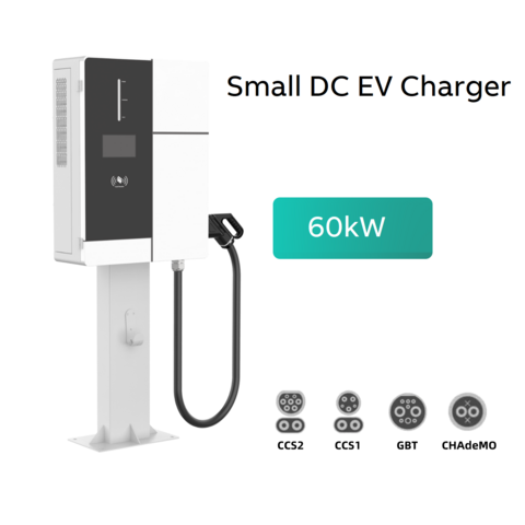 Wall-mounted Small Charging Station 60kw Dc Charging Pile Ccs1 Ccs2 Gb/t Chademo Support Dual ...