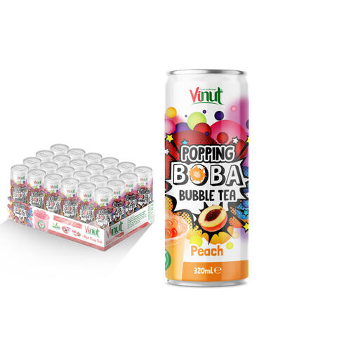 Wholesale Popping Boba Bubble Tea With Peach Flavor/no Sugar/low Fat ...