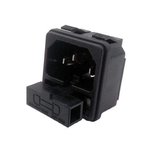 En60320 C14 Socket With Single Fuseholder Snap-in Connector 1.2mm Panel ...