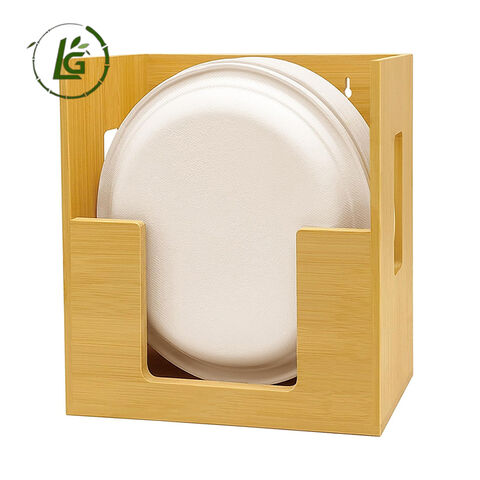 Legend New Arrival Bamboo Paper Plate Holder Paper Plate Dispenser ...