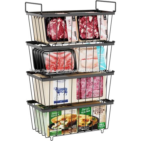 Freezer Organizer Bins - 4 Pack Stackable Chest Freezer Organizer For 7 ...