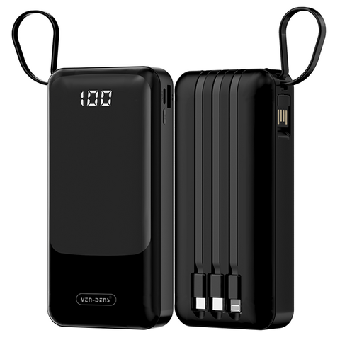 Factory Price High Capacity 20000mah Power Bank With Build-in Cables ...