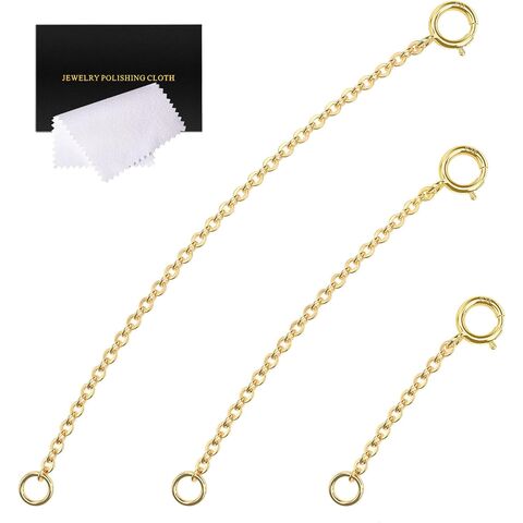 Gold Necklace Extenders 14k Gold Plated Extender Chain 925 Sterling ...