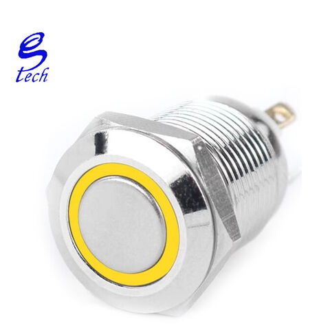 12mm Circular Yellow Light Self Resetting Small Circular Jog Start ...