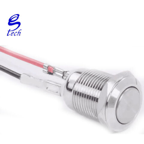 12mm Flat Head Without Lamp Strip Line Switch Self-locking Self ...