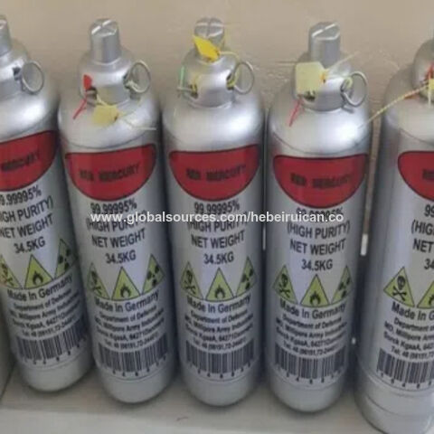 Silver Red Hg Mercury Metal Liquid For Gold Mining Mercury 34.5kg 99. ...