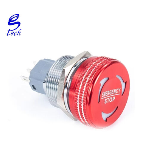 22mm Threaded Edge-e Model Emergency Stop Button Switch Stainless Steel ...