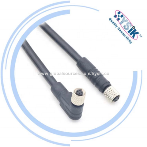 M5 Male Female Cable Connector 3 4 Pin Unshielded Moulded Cable Ip67 Ul ...