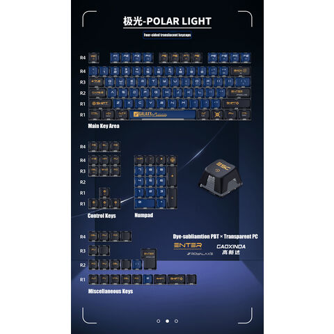 Creative Key Caps Aurora Kepcap 108 Dye-sub Translucent Ansi Us & Iso ...