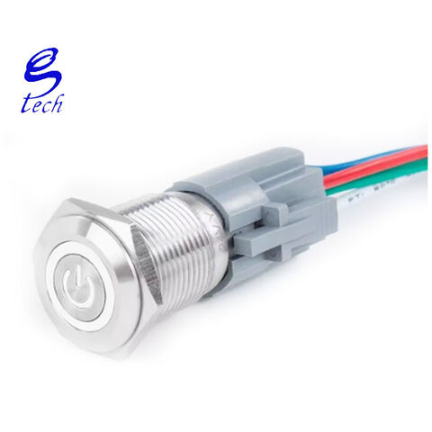 16mm Power Label White Light With Socket Self Resetting Self-locking ...