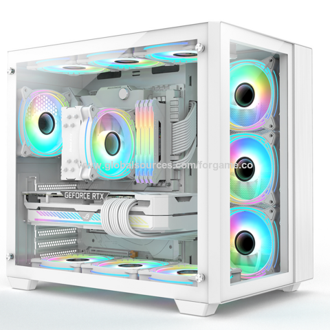 2024 New Cube Double Glass Full View Atx Wide Cube Glass Front Panel Gaming Case With Tempered ...