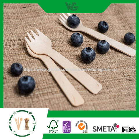 Wood Ice Cream Spoon Small Spoon Wooden Cutlery For Snack Wooden Spork ...