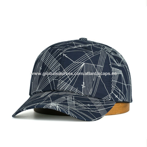 Baseball Cap Bow Back Curved Bill Sports Cap Custom All Over Print Blue ...
