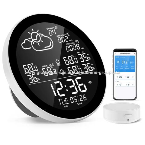 Round Indoor And Outdoor Temperature And Humidity Meter Hanging Radio ...