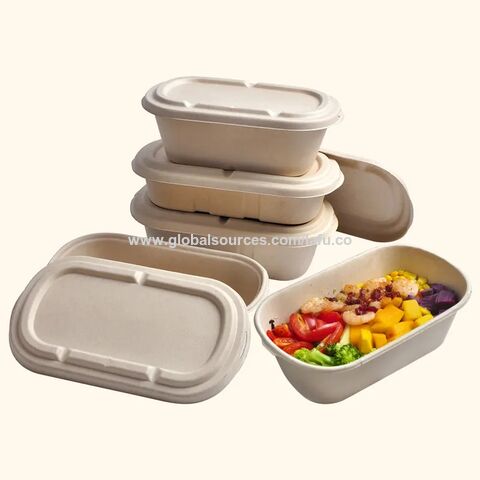 Biodegradable Disposable Meal Prep Containers Bagasse Sugarcane ...