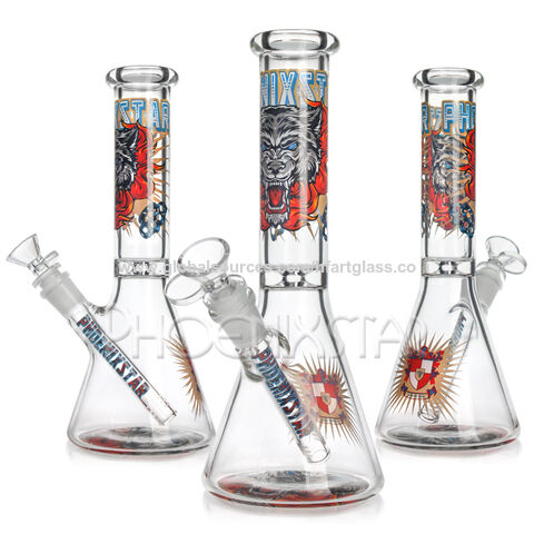 Wholesale Price Glass Bong 10 Inches 5mm Decals Water Pipe With Phoenix ...