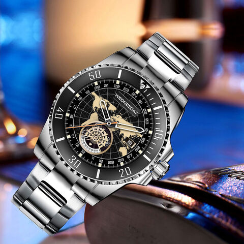 Smartwatch Luxury Business Sports Watch 5atm Waterproof Stainless Steel ...