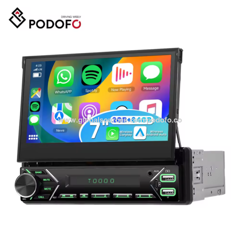 Podofo Android Car Stereo 1 Din 7'' Wireless Carplay Android Auto 2+64g ...