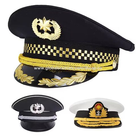 Buy China Wholesale Officer's Cap Black Officer's Cap Adjustable ...