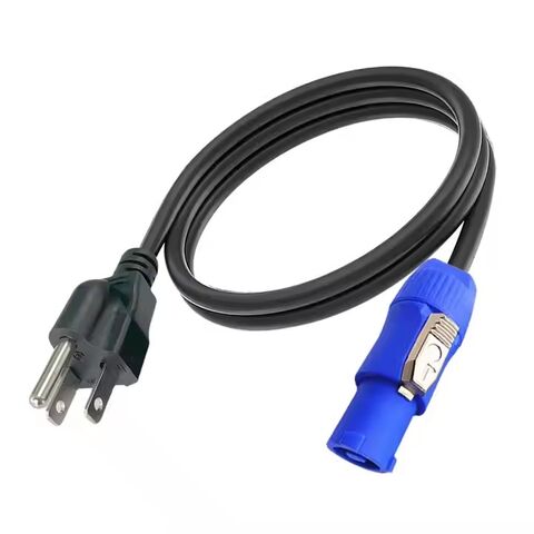 Us America Power Plug Nema 5-15p To Blue Powercon Connector 1m 1.5m 2m ...