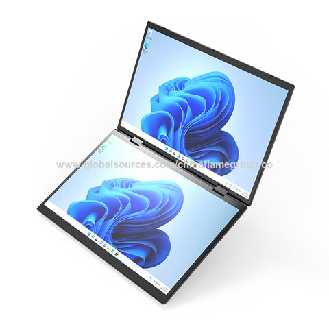 2024 New Arrival 14+14'' Inch Dual Touch Screen Laptop 360 Degree ...