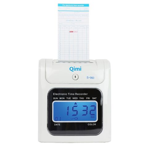 Time Sheet Punch Attendance Machine With Lcd Screen With Blue Back ...