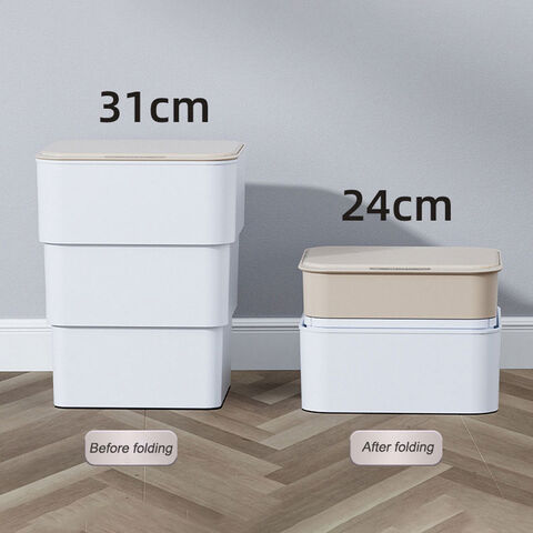 Smart Waste Folding Storage Bins Ultrasonic Sensor Kitchen Garbage ...