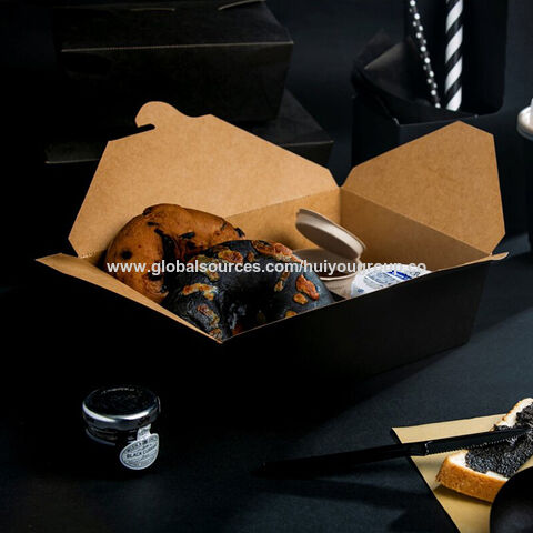 Food Container Custom Leak Proof Lunch Box Kraft Paper Takeaway Fast ...