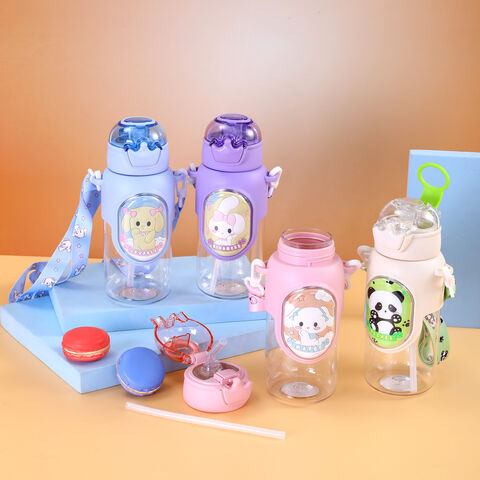 Manufacturer Cartoon Children's Straw Cup Portable Bouncing Lid Plastic Bottle - China Wholesale ...