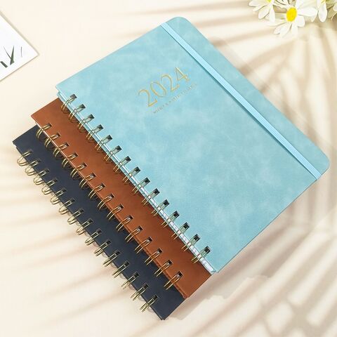 Custom Printing Diaries Elastic Band Leather Cover Diary Blue Color ...