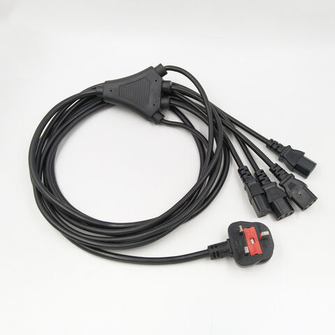 Bs Certified Uk Plug Splits To Four C13 Connector 1 To 4 Power Splitter ...