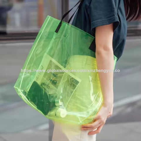 Custom Logo Low Moq Transparent Waterproof Clear Pvc Shoulder Tote ...