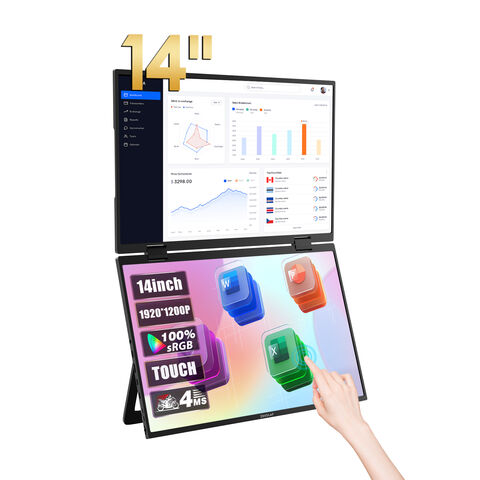 Up And Down Dual Touch Screen 14 Inch 1200p Ips Panel Portable Monitor ...