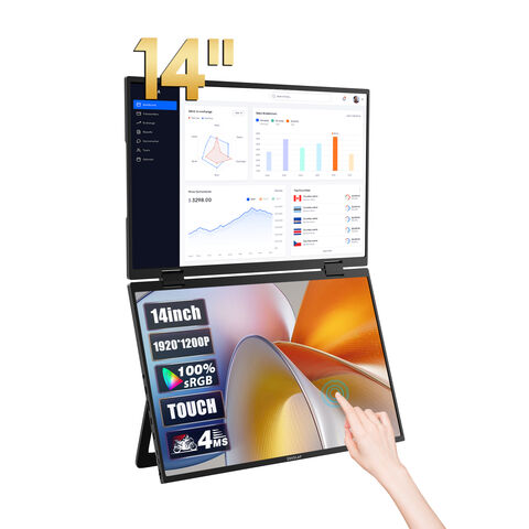 Hot And Popular Z14w Dual Screens Monitor With 10 Points Multi Touch ...