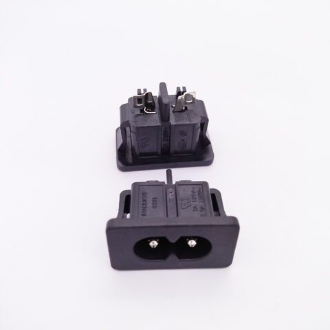 C8 Panel Mount Plug Adapter Ac 250v 7a 2 Pins Iec Inlet Module Plug ...