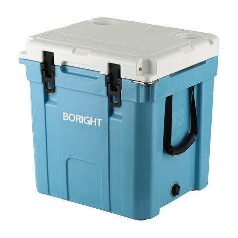 33qt Lldpe Wall Hard Camping Coolers Blue Coolest Ice Cooler Box For ...