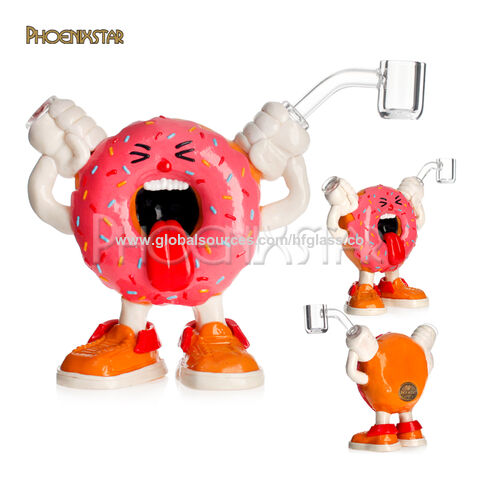3d Hand Painting Donut Glass Bong Hookah Smoking Water Pipe Bubbler ...