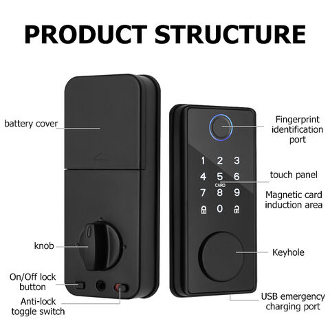 Smart Keyless Entry Door Lock Wi-fi Touch Keypad And Fingerprint ...