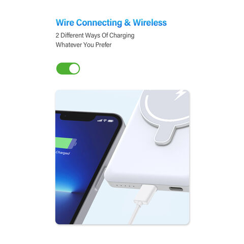 Ultra Mini Power Bank 5000mah Slim Magnetic Wireless Charger Foldable ...